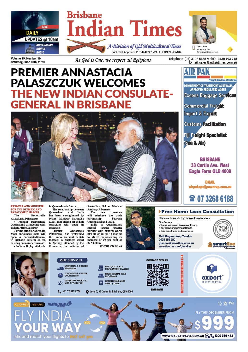 Brisbane Indian Times – Brisbane's first Multicultural newspaper
